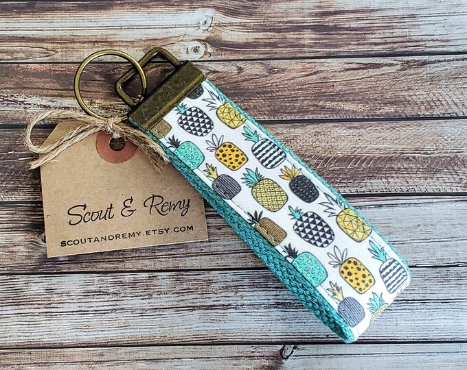 Pineapple - Key Fob - Wristlet - Key Chain - Keychain - Fruit - Etsy