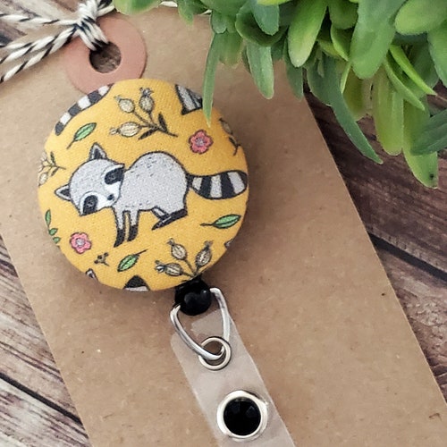 Raccoon Badge Reel Woodland Animal Badge Holder Badge Clip | Etsy