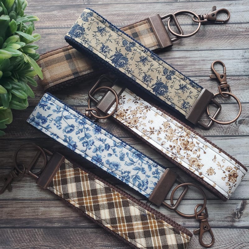 Plaid Key Fob Personalized - Etsy