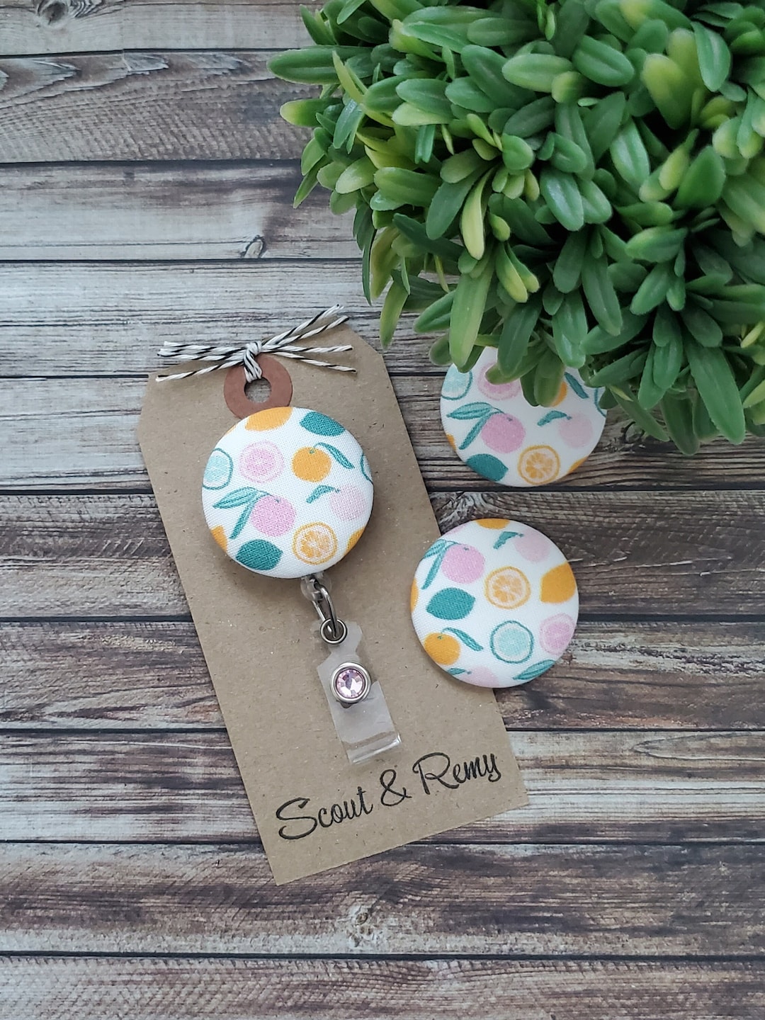 Citrus Fruits Badge Retractable Badge Reel, Wipeable Option - Etsy