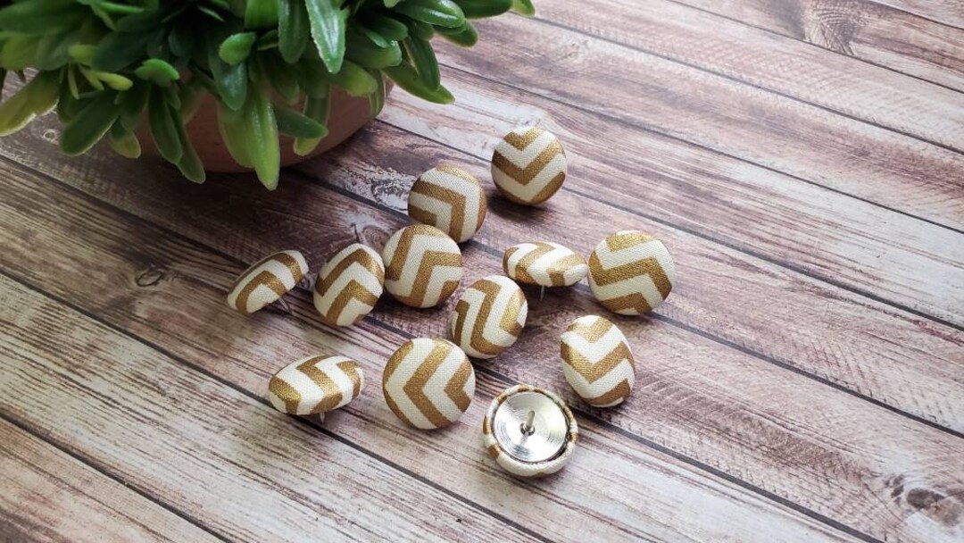 Gold Chevron Push Pins: Modern Thumbtacks, Office Decor - Etsy
