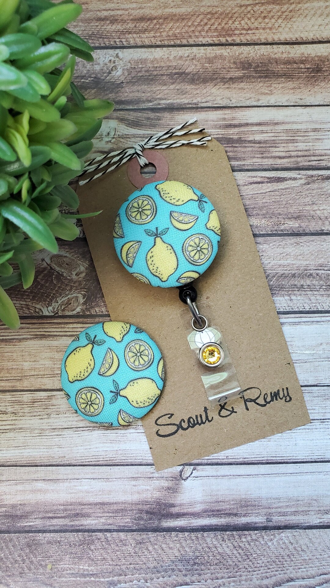 Lemon Badge Reel, Fruit Badge Holder - Etsy