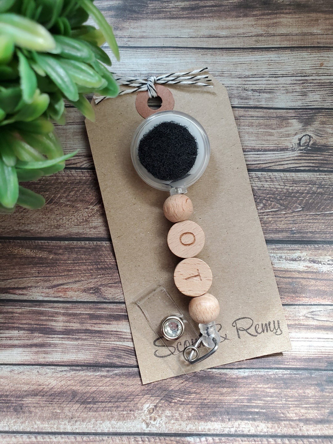 OT Wood Bead Badge Reel BASE ONLY, Covers Sold Separate, Occupational ...