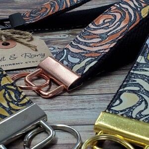 Key Fob, Wristlet, Rose Gold, Key Chain, Rose, Metallic, Floral ...