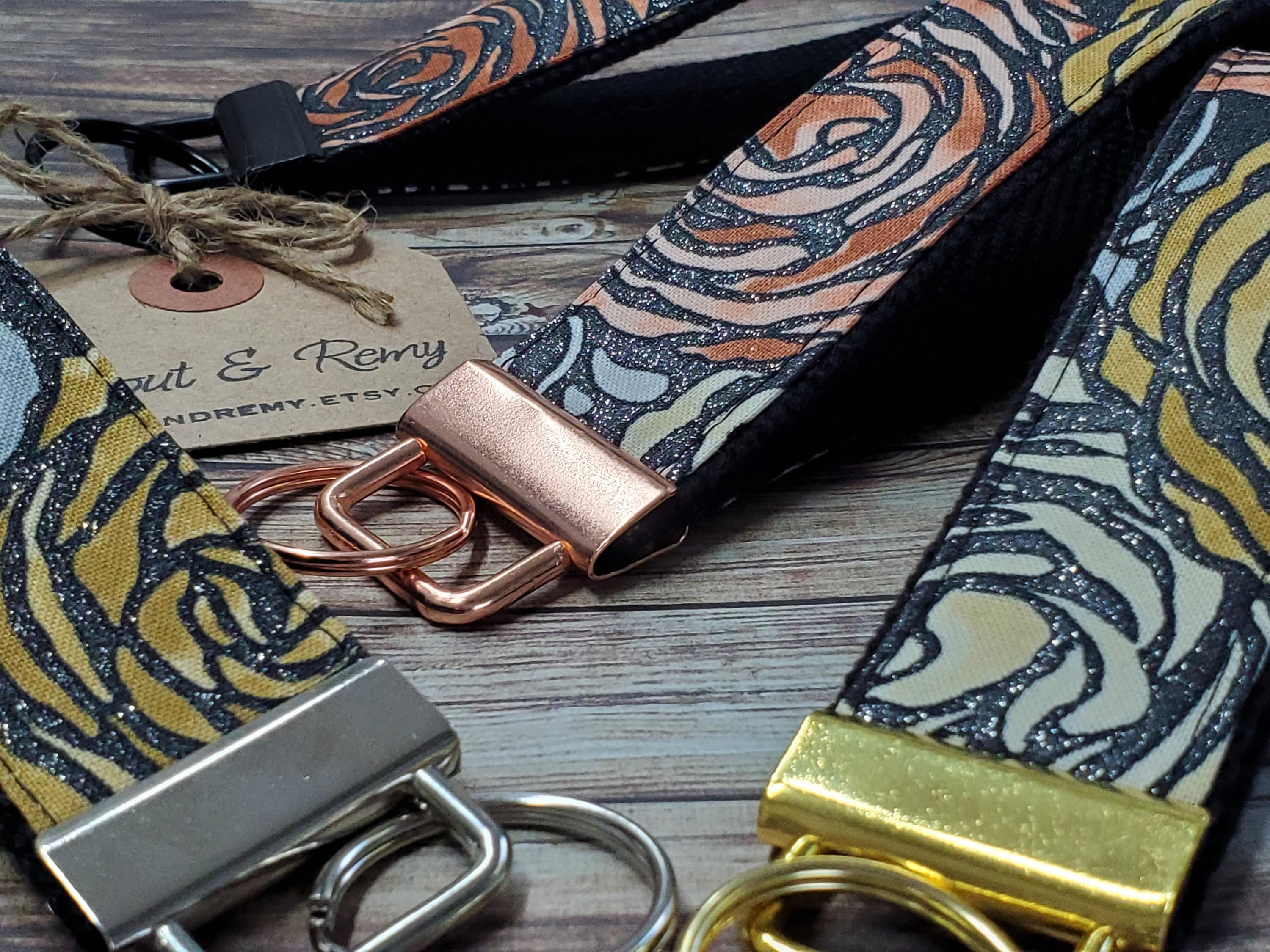 Key Fob Wristlet Rose Gold Key Chain Rose Metallic | Etsy