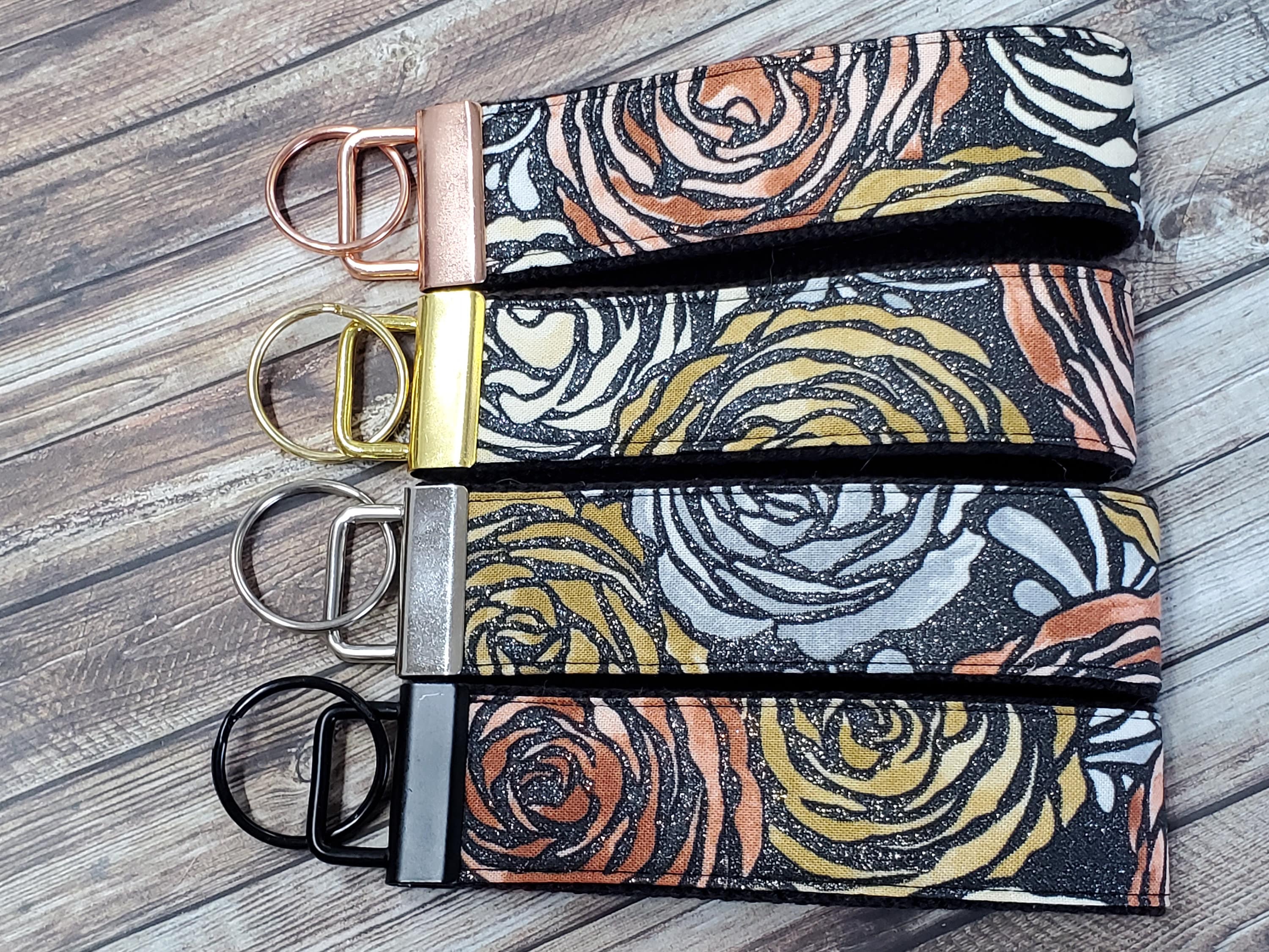 Key Fob Wristlet Rose Gold Key Chain Rose Metallic | Etsy