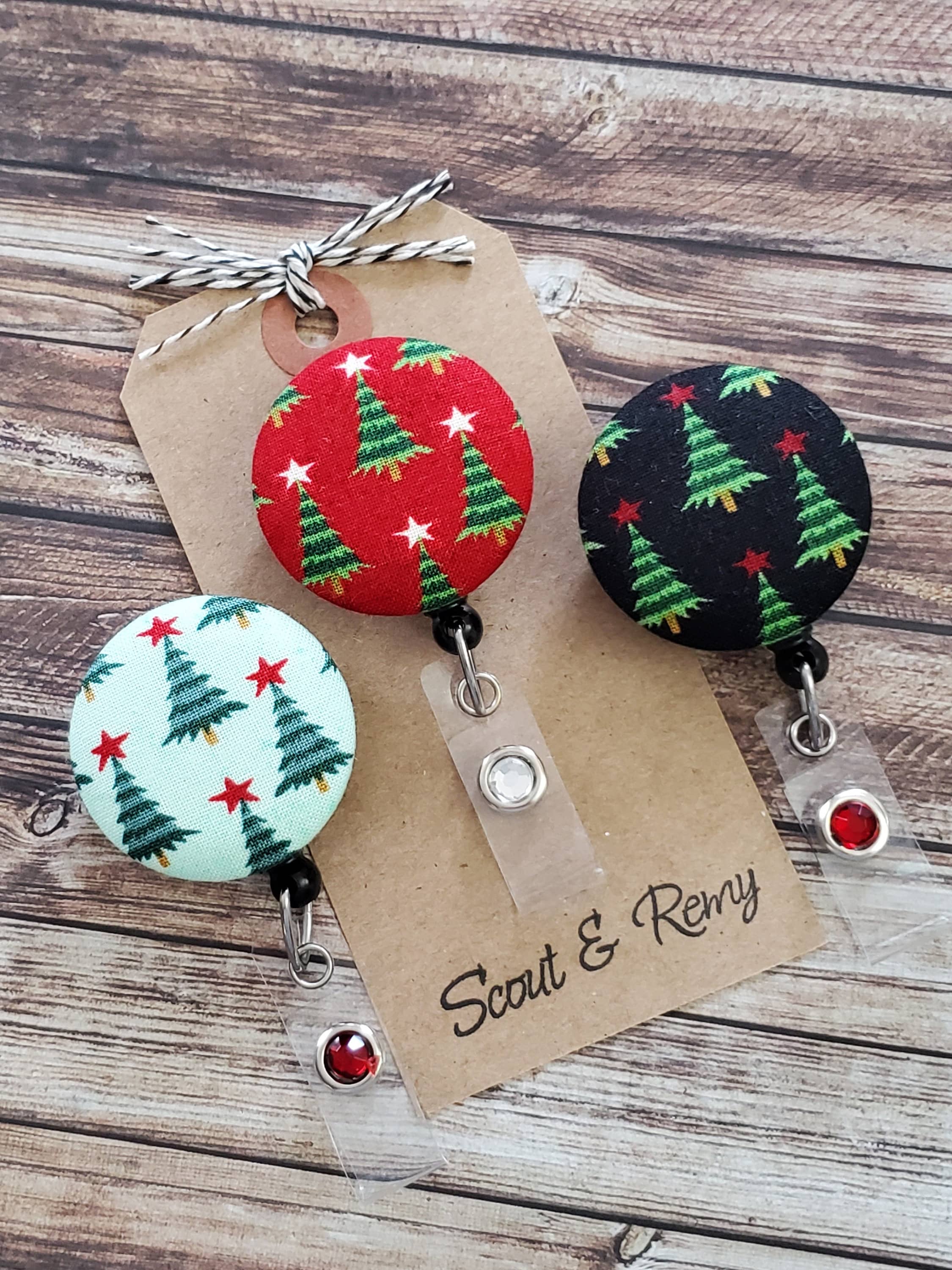 Christmas Tree Badge Reel: Holiday ID Badge Holder - Etsy Nederland