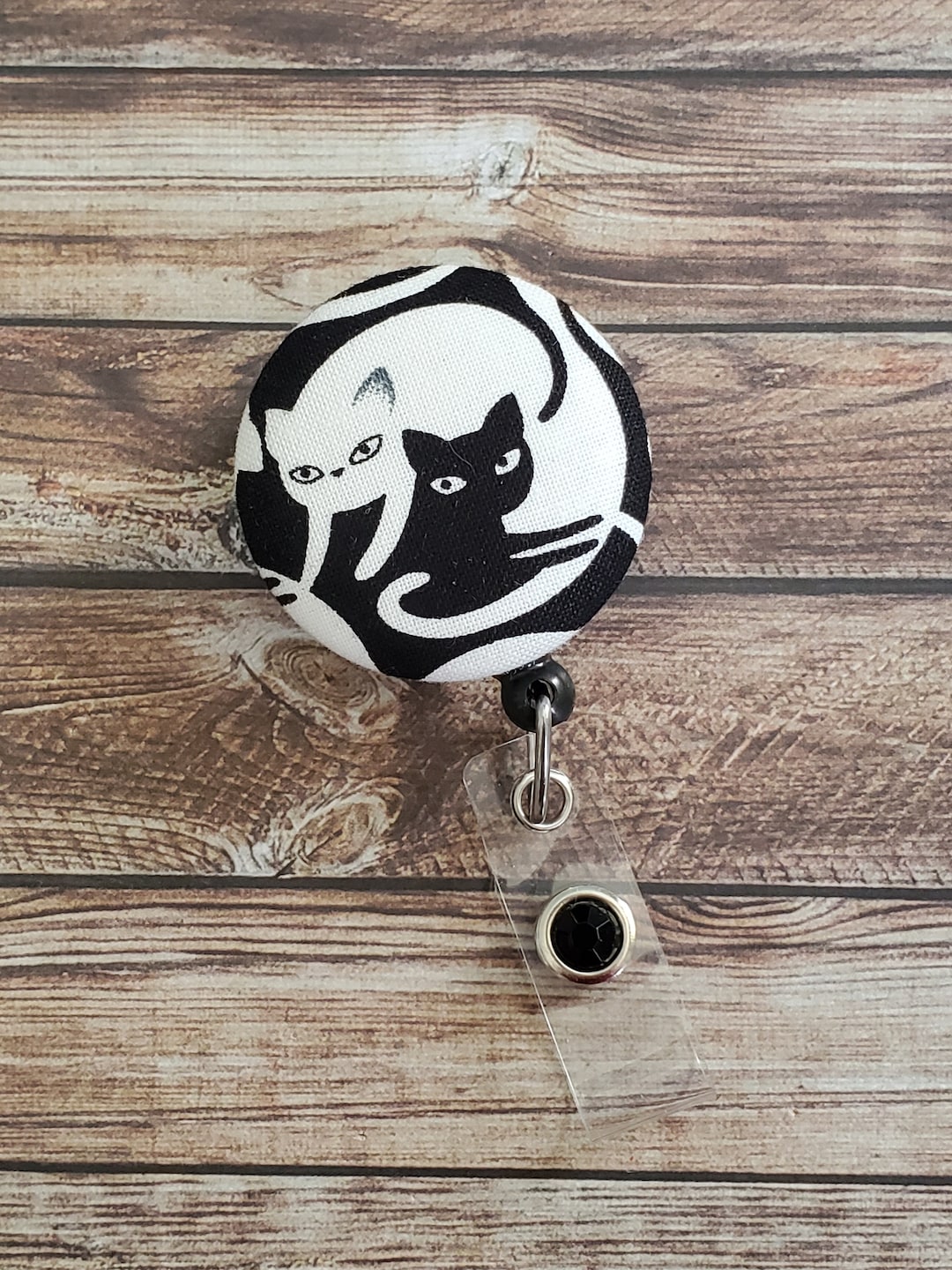 Yin Yang Cat Badge Holder: Retractable ID Badge Reel - Etsy