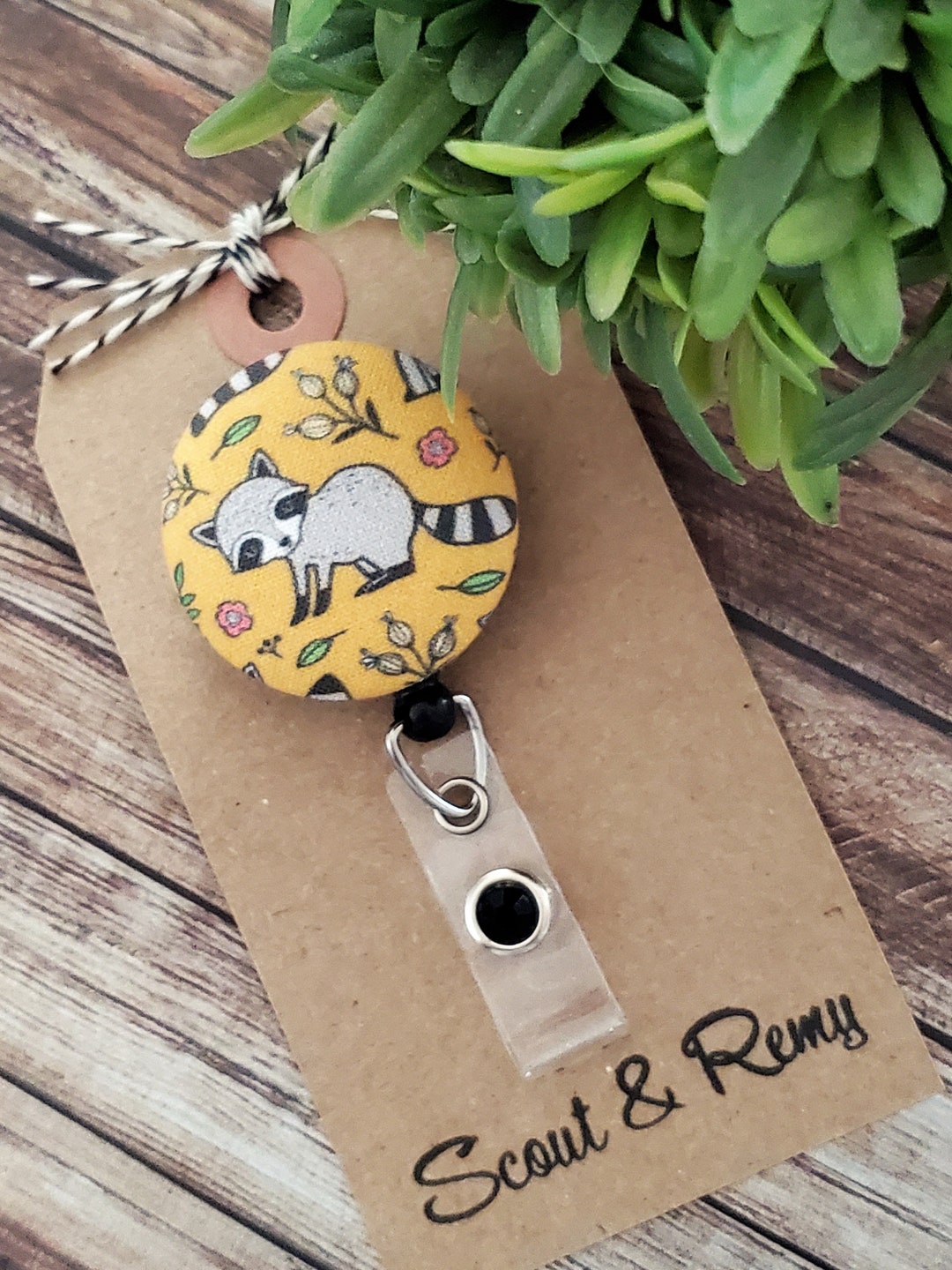Raccoon Badge Reel Woodland Animal Badge Holder Badge Clip - Etsy