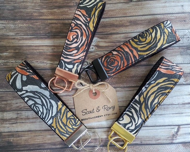Key Fob Wristlet Rose Gold Key Chain Rose Metallic | Etsy