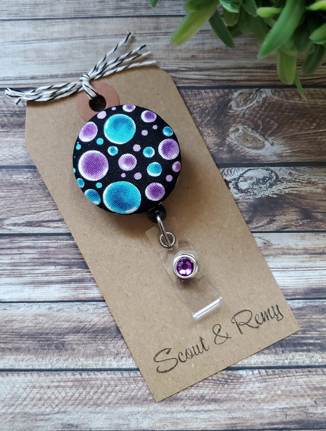 Purple & Blue Bubbles Badge Reel: Wipeable Option - Etsy