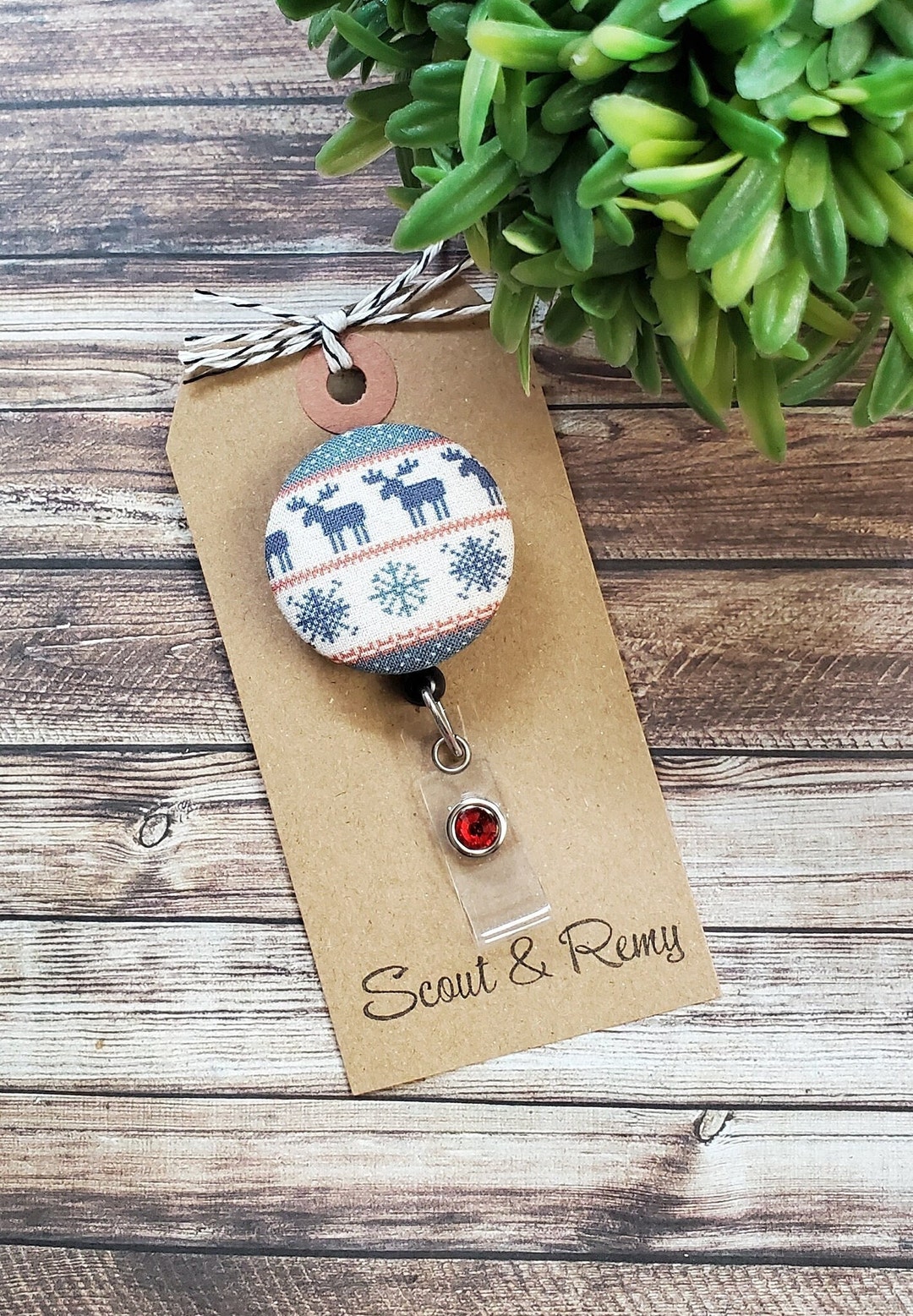 Moose Fair Isle Badge Reel - Etsy