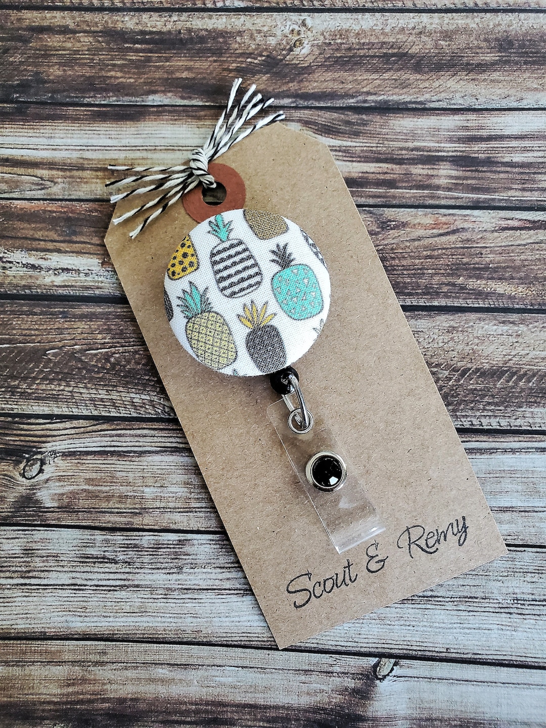 Pineapple Badge Reel: Fun Teacher/nurse Badge Clip - Etsy