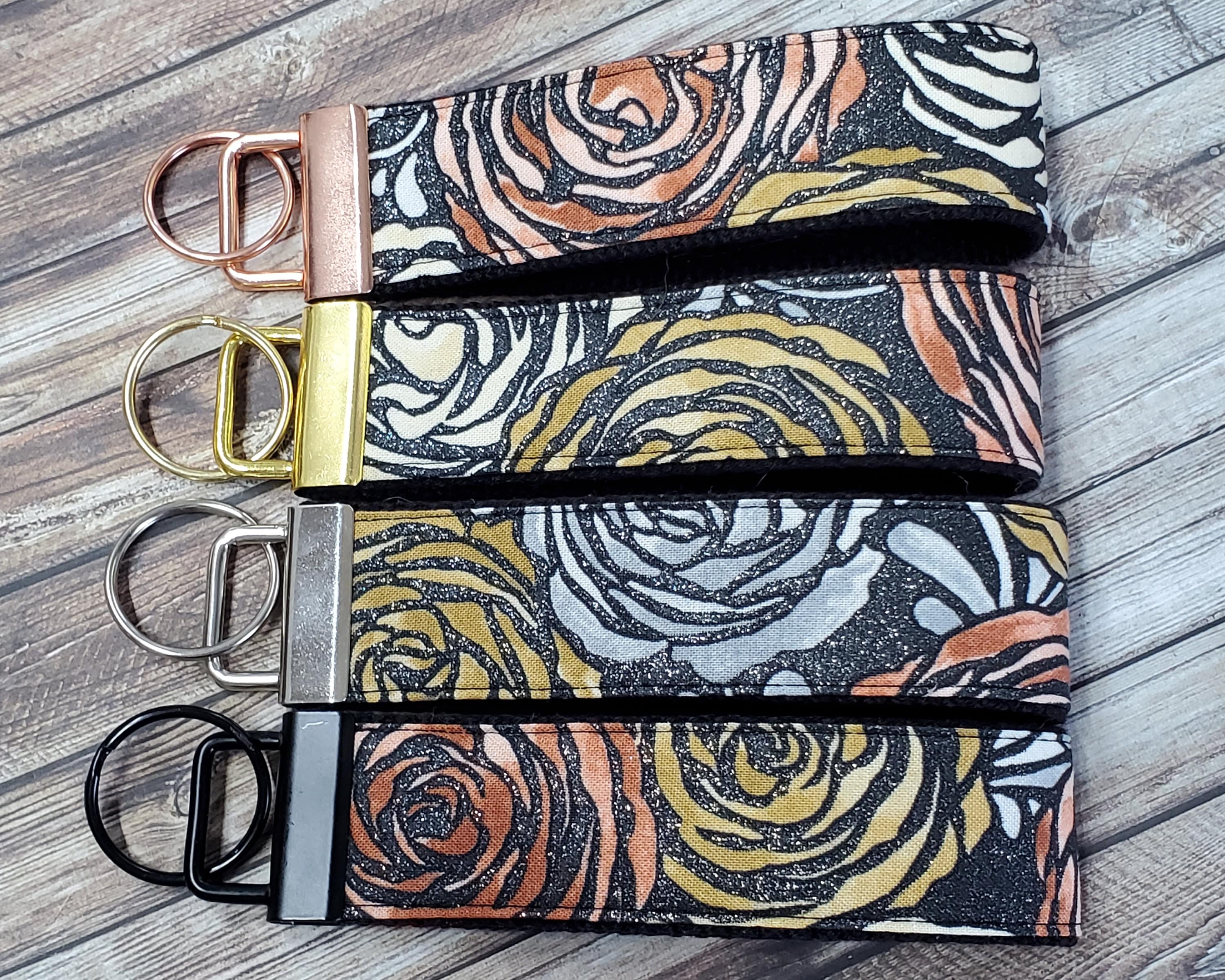 Key Fob Wristlet Rose Gold Key Chain Rose Metallic | Etsy