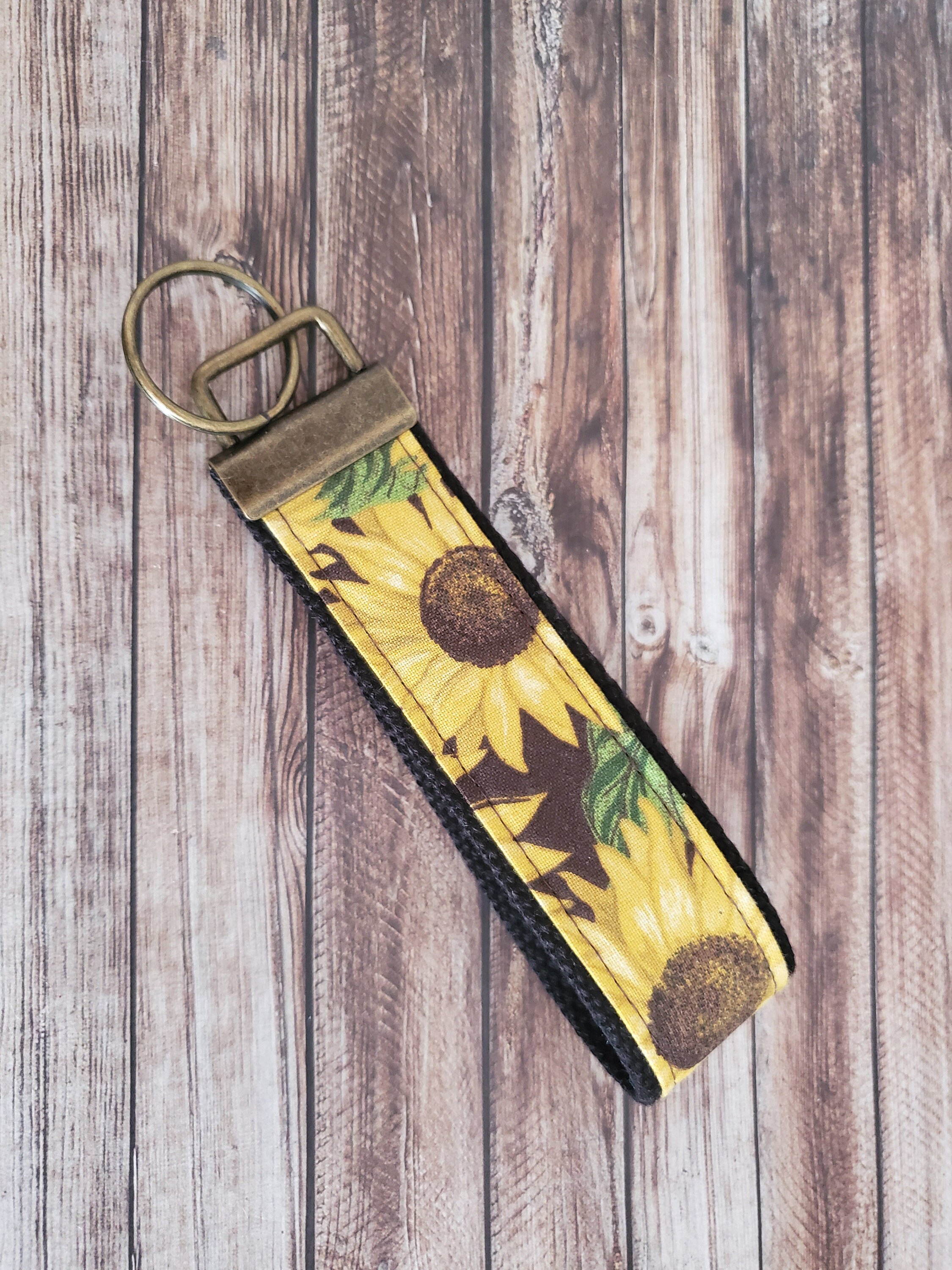 Sunflower Wristlet Key Fob Floral Keychain | Etsy