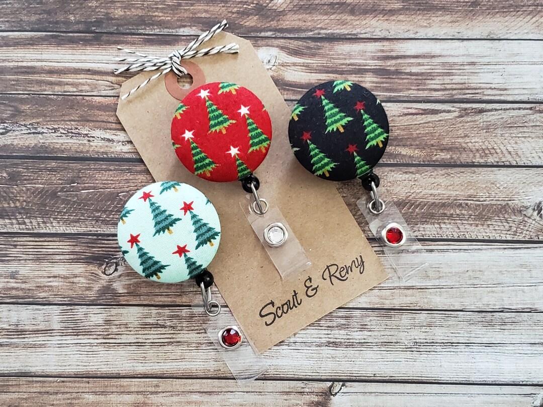 Christmas Tree Badge Reel: Holiday ID Badge Holder - Etsy