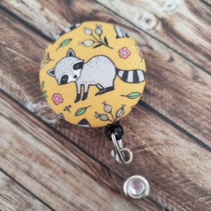 Raccoon Badge Reel Woodland Animal Badge Holder Badge Clip | Etsy