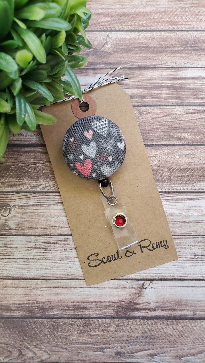 Valentine's Day Badge Reel Modern Hearts Nurse - Etsy