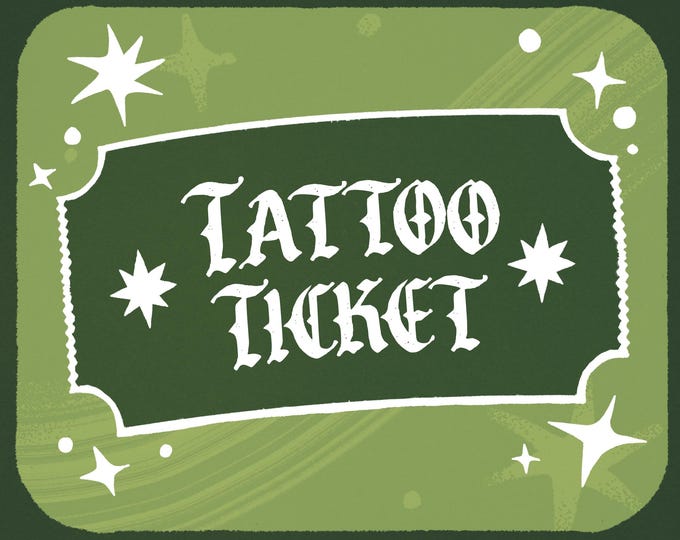 TATTOO TICKET permission to Get One of My Designs Tattooed - Etsy Canada