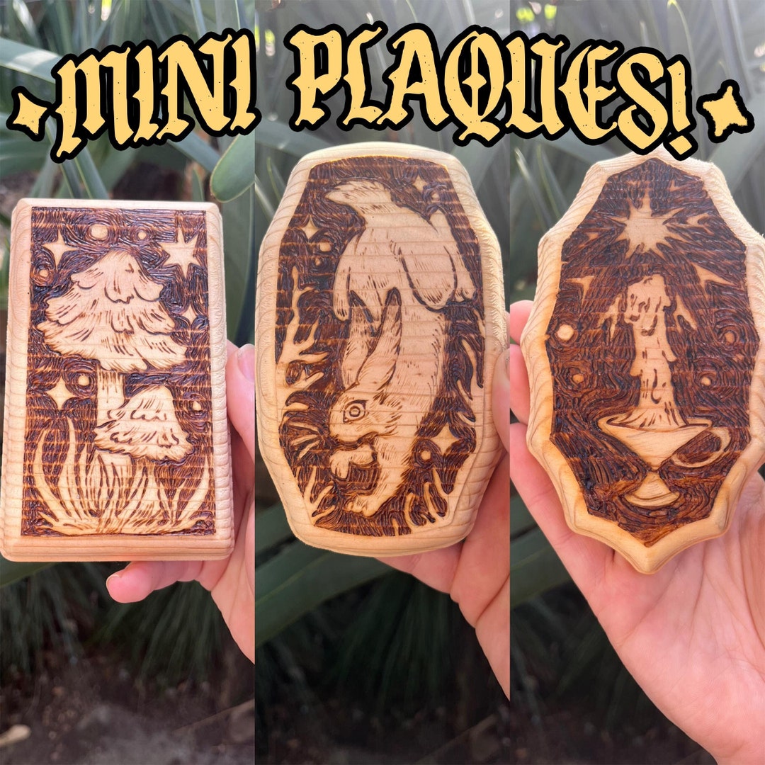 Mini Pyrograph Plaques Original Pyrography Pieces - Etsy