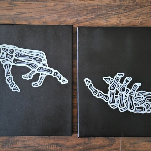 Creation Skeleton Hand Canvas Set Creation of Adam Macabre - Etsy