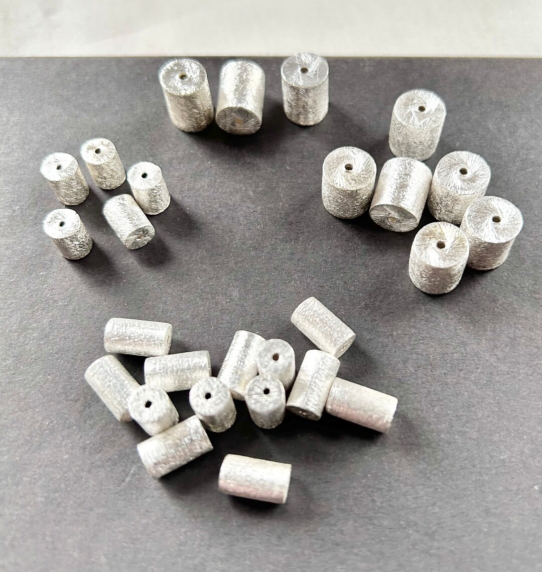 Brushed Silver Cylinders, Various Sizes and Quantities, 925 Sterling ...