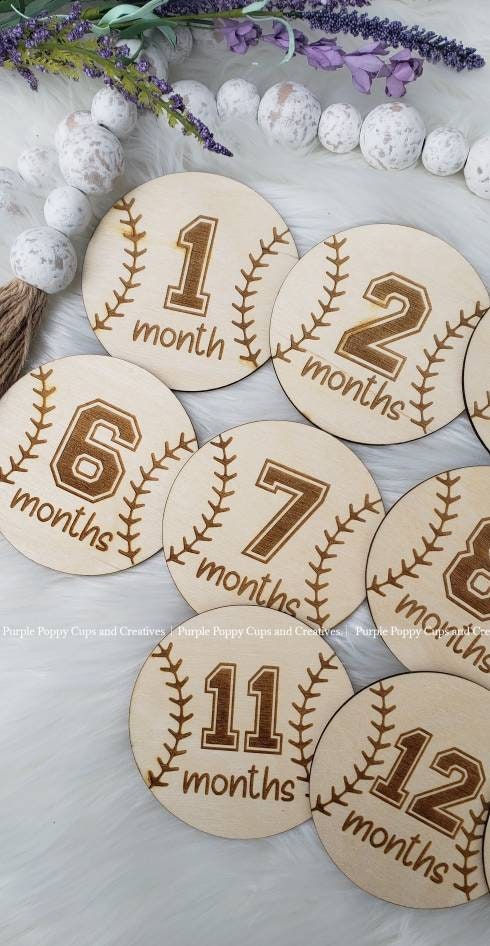 Baby Milestone Tags DIGITAL DOWNLOAD | Baseball Fan Milestone Photo ...