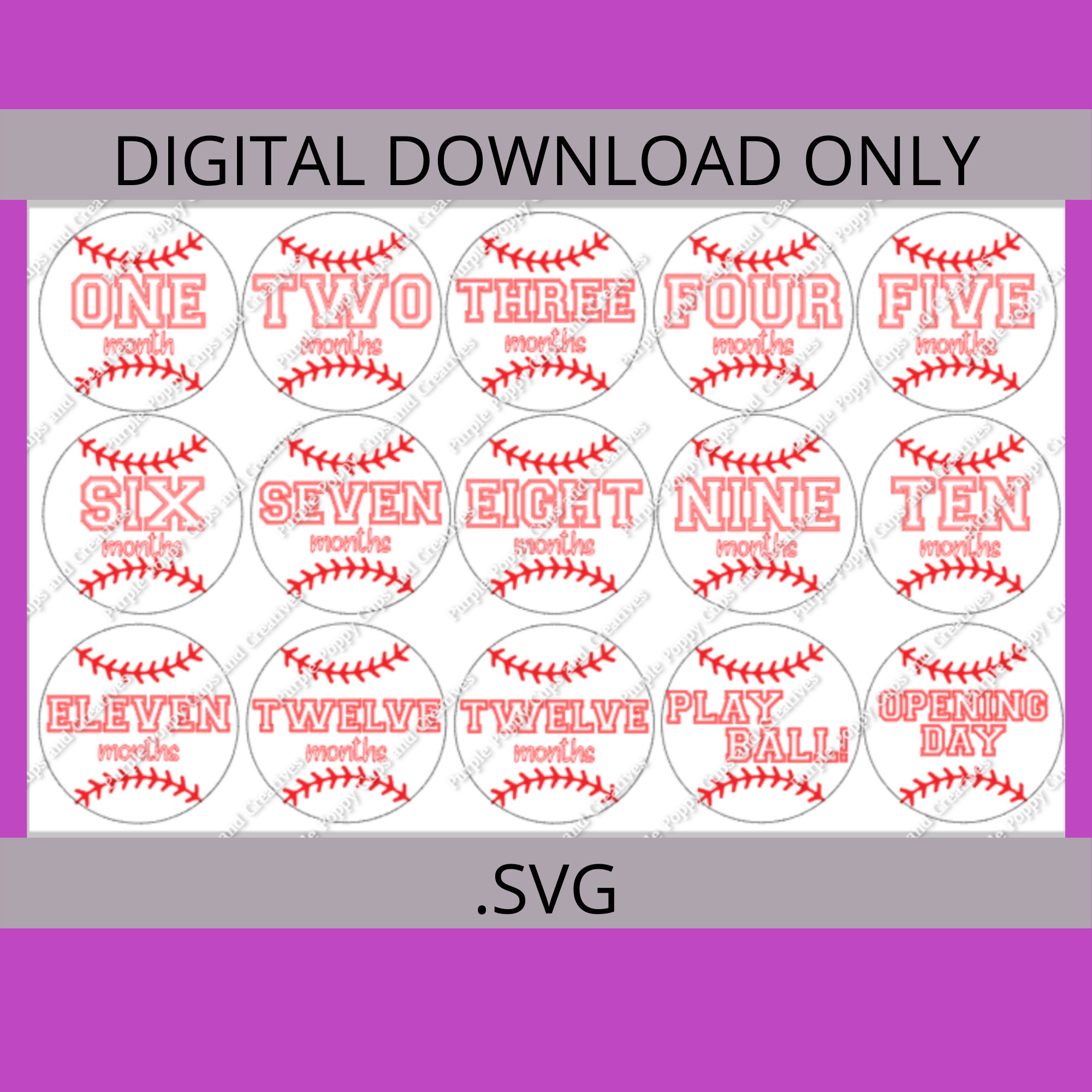 Baby Milestone Tags DIGITAL DOWNLOAD | Baseball Fan Milestone Photo ...