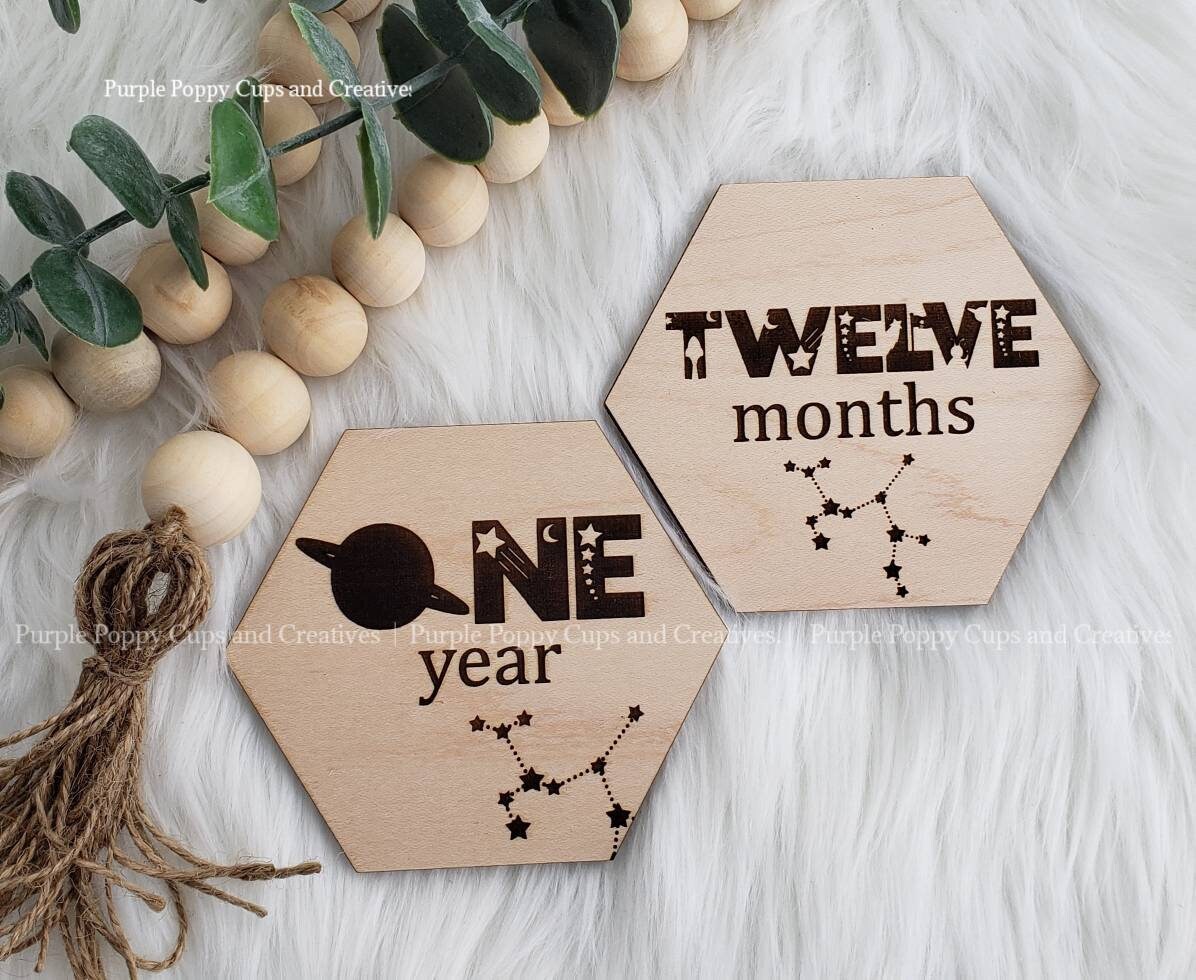 Baby Milestone Tags DIGITAL DOWNLOAD | Space Milestone Photo Tags ...