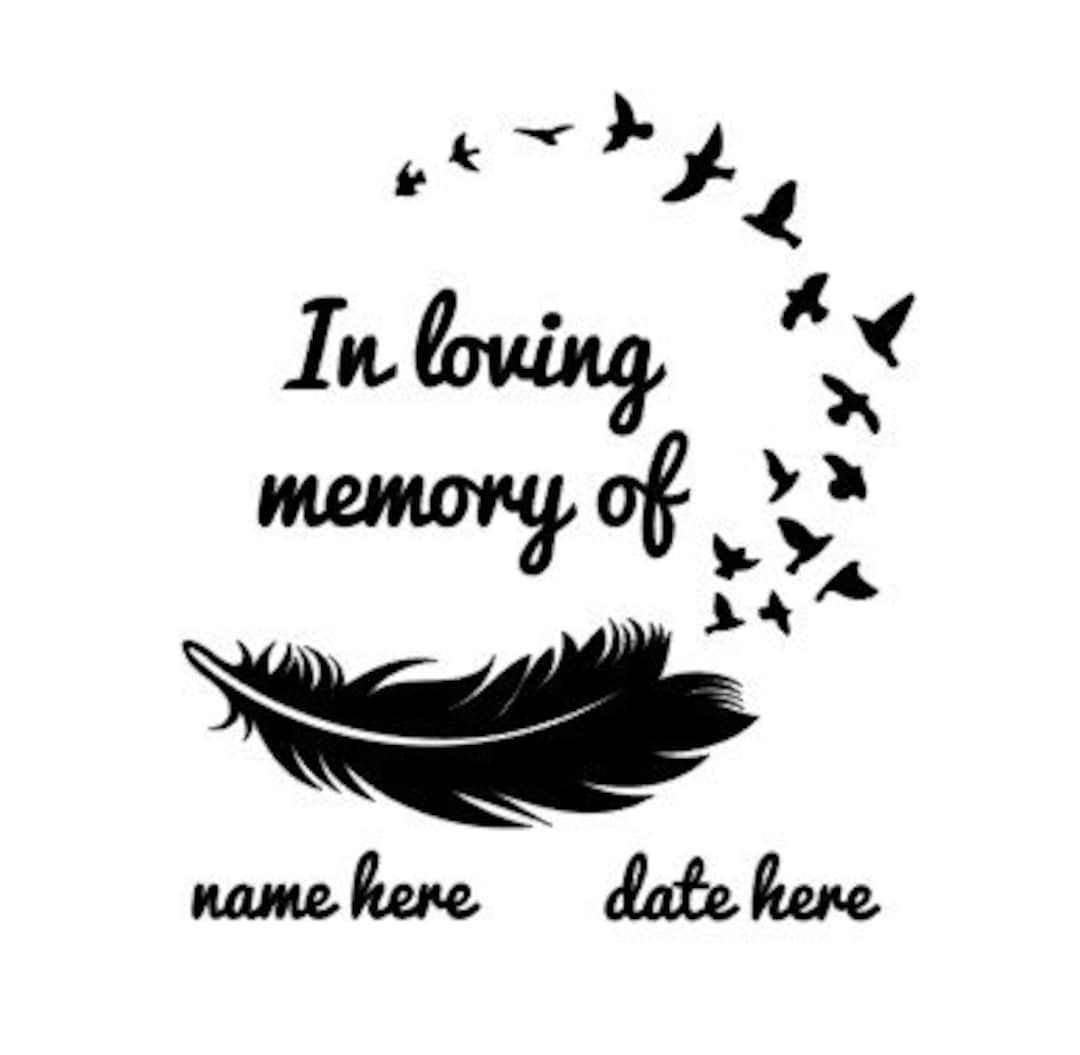 In Loving Memory Car Decal, Feather, Flying Birds, Personalized, Van ...