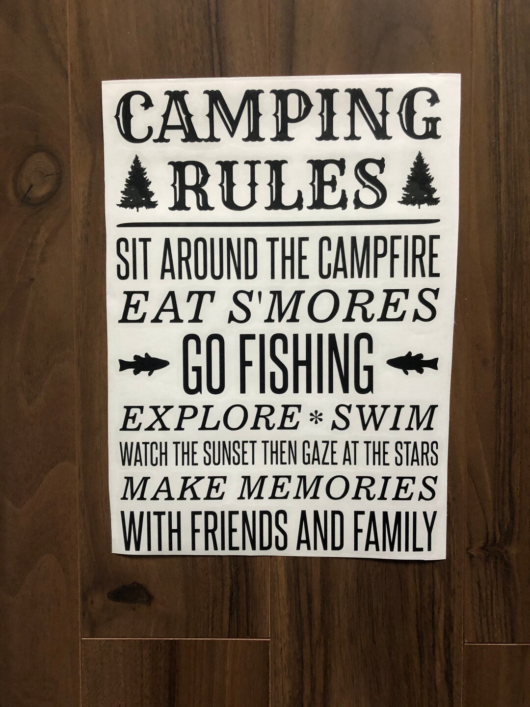 Camping Rules Decal, Camper Decor, RV Decal, Vinyl Decal, Diy Sign ...