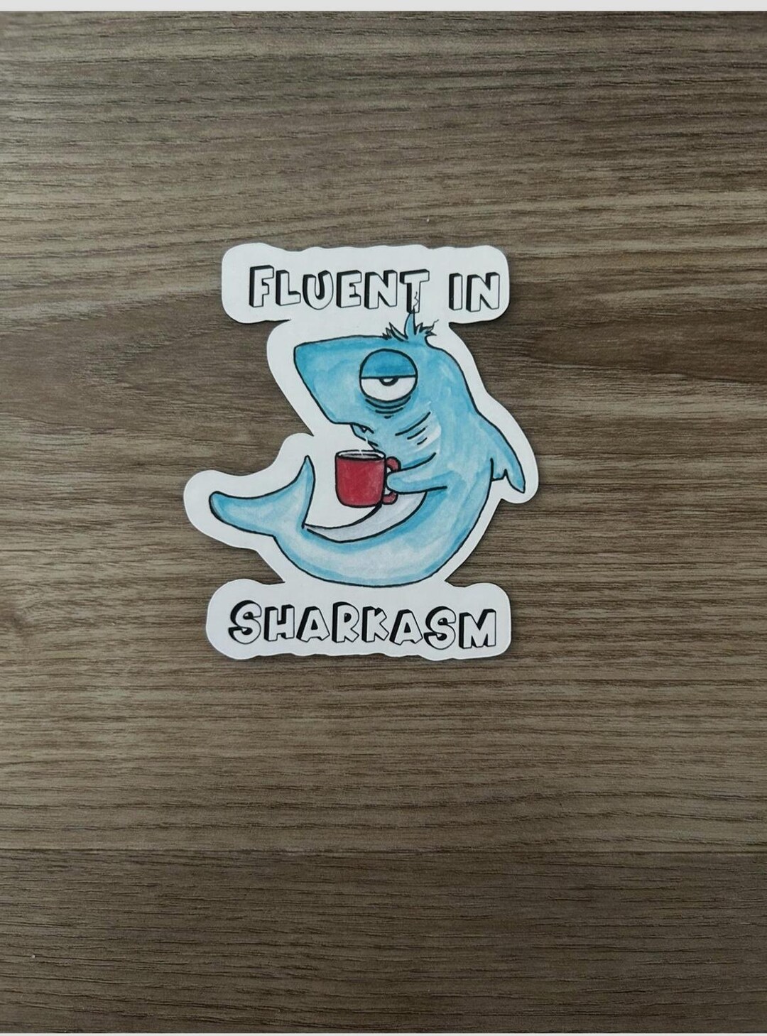 Funny Shark Magnet: Fluent in Sharkasm, Fridge Decor - Etsy