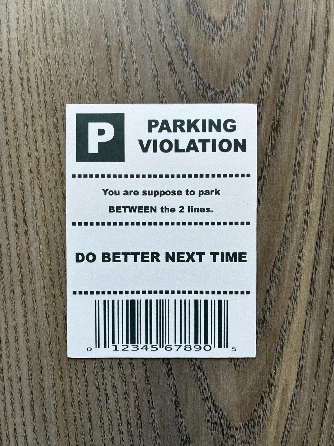 Funny Fake Parking Ticket: Sassy Bad Parker Reminder - Etsy