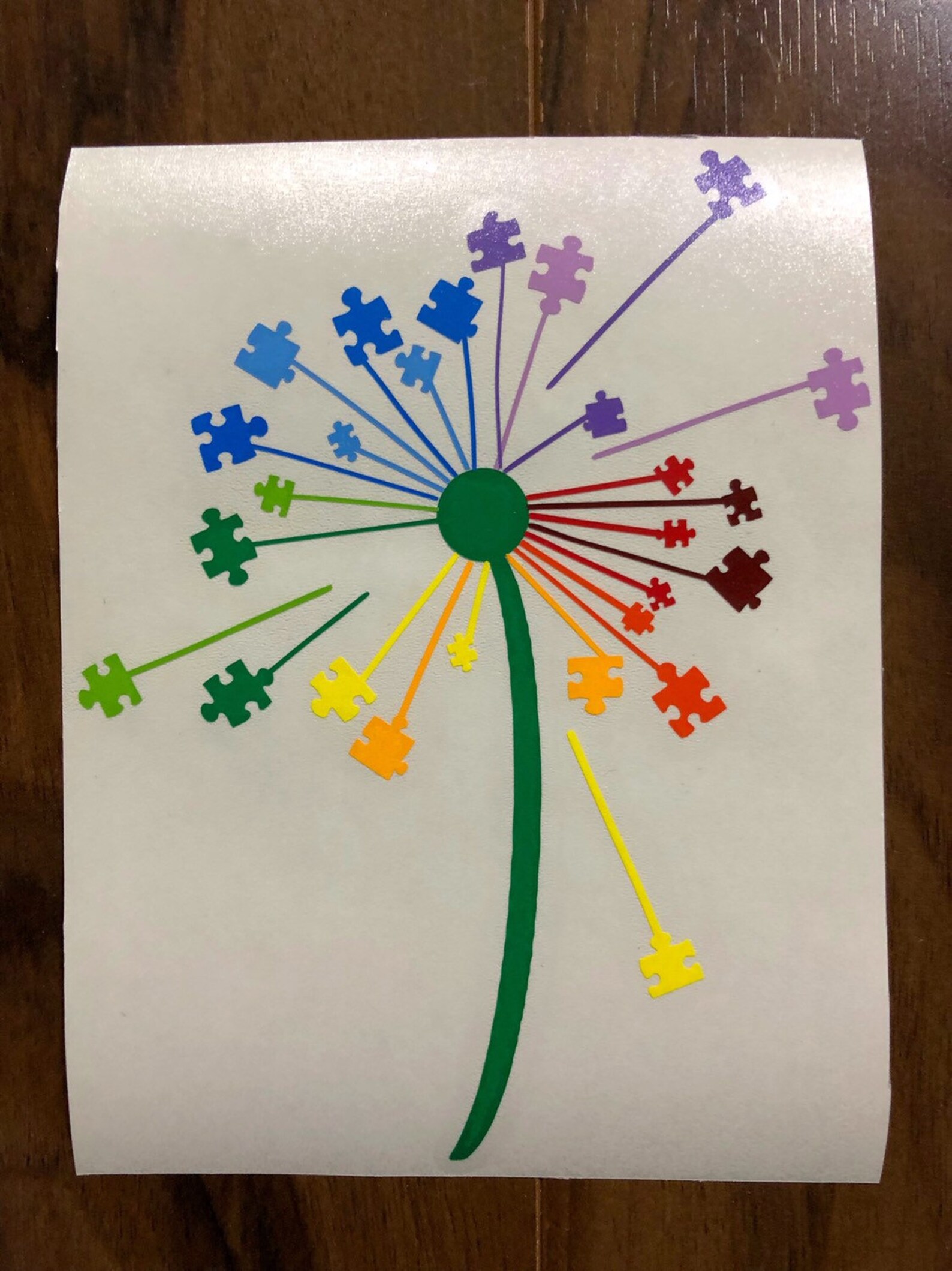 Autism Puzzle Piece Dandelion Car Decal Autism Awareness - Etsy