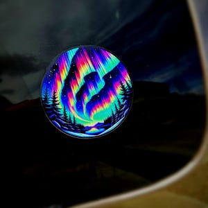 Aurora Borealis Car Decal: Northern Lights UV DTF Window Sticker - Etsy