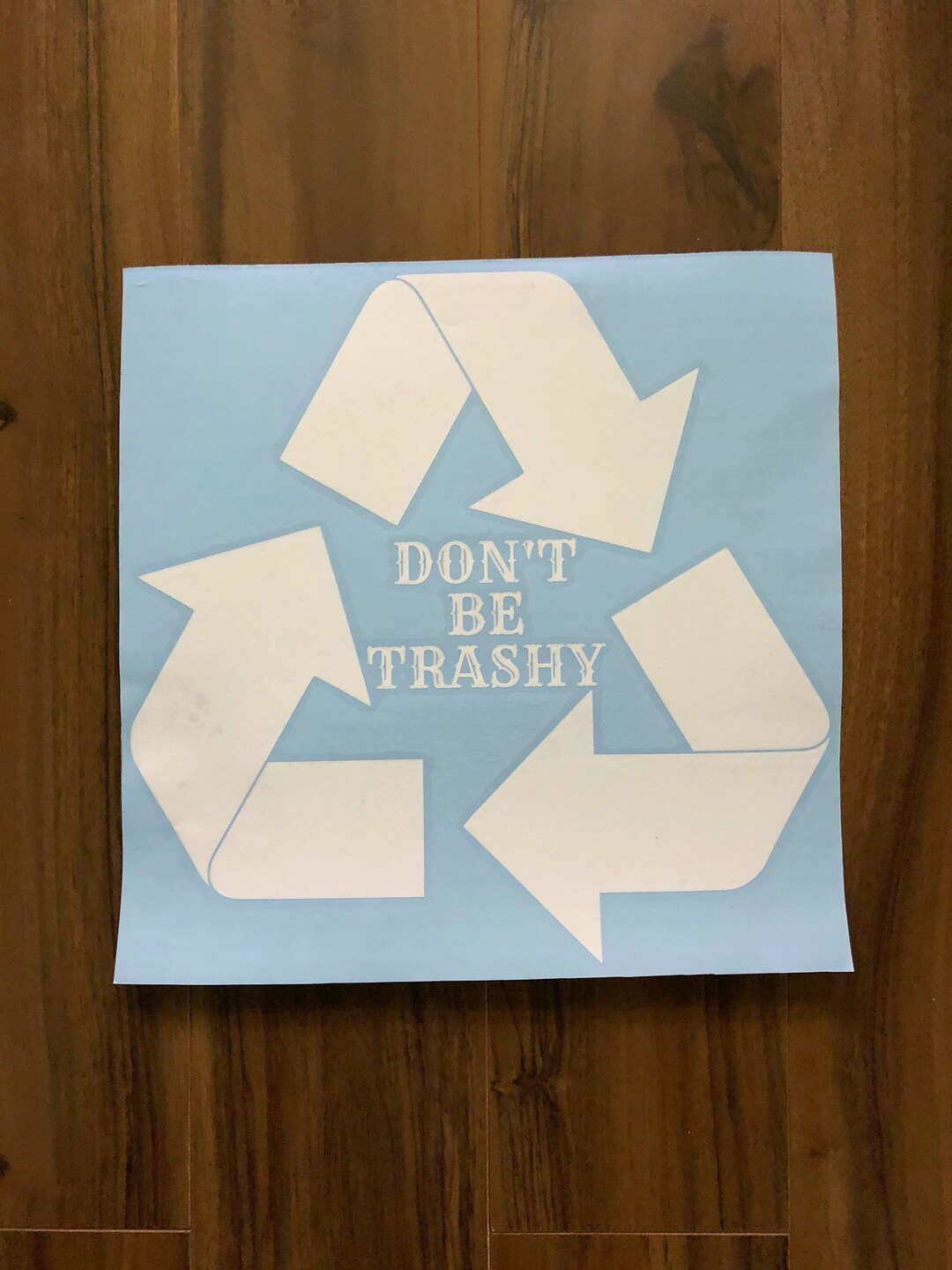 Dont be trashy decal, recycle bin decal, vinyl decal, funny decal ...