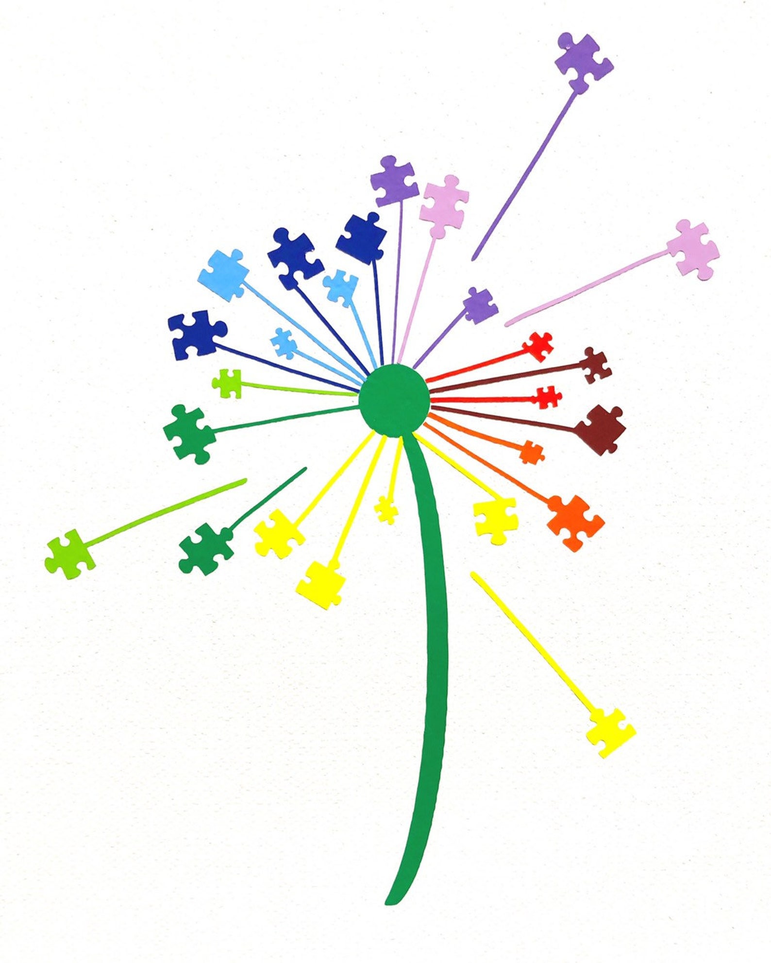 Autism Puzzle Piece Dandelion Car Decal Autism Awareness - Etsy