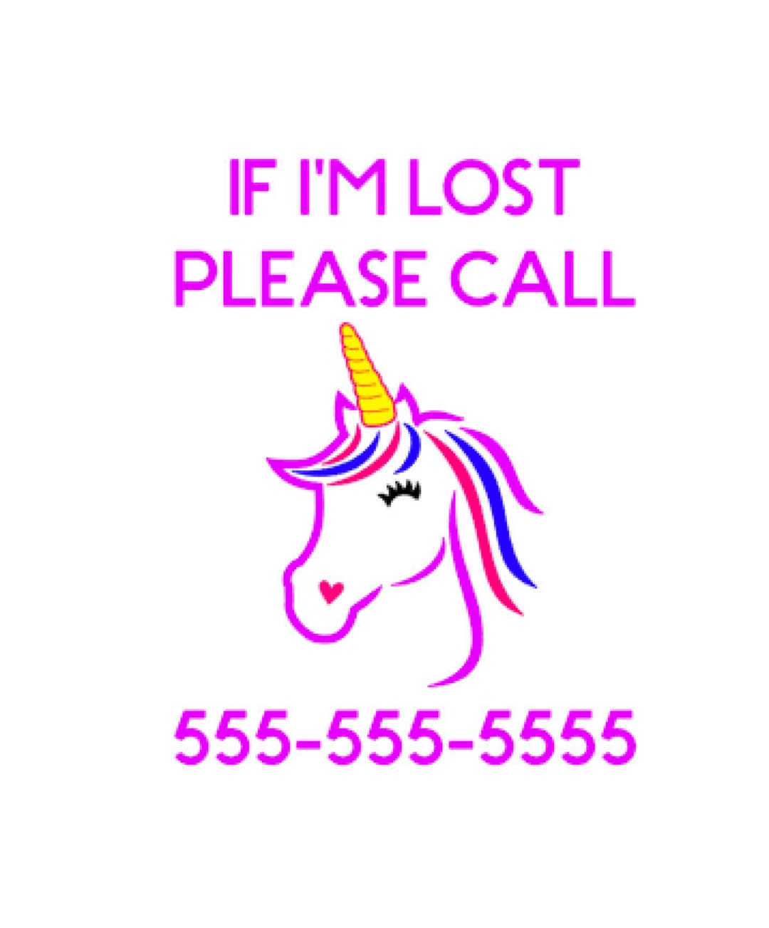 If I'm Lost Please Call Temporary Tattoo, Unicorn Tattoo, Safety Tattoo ...