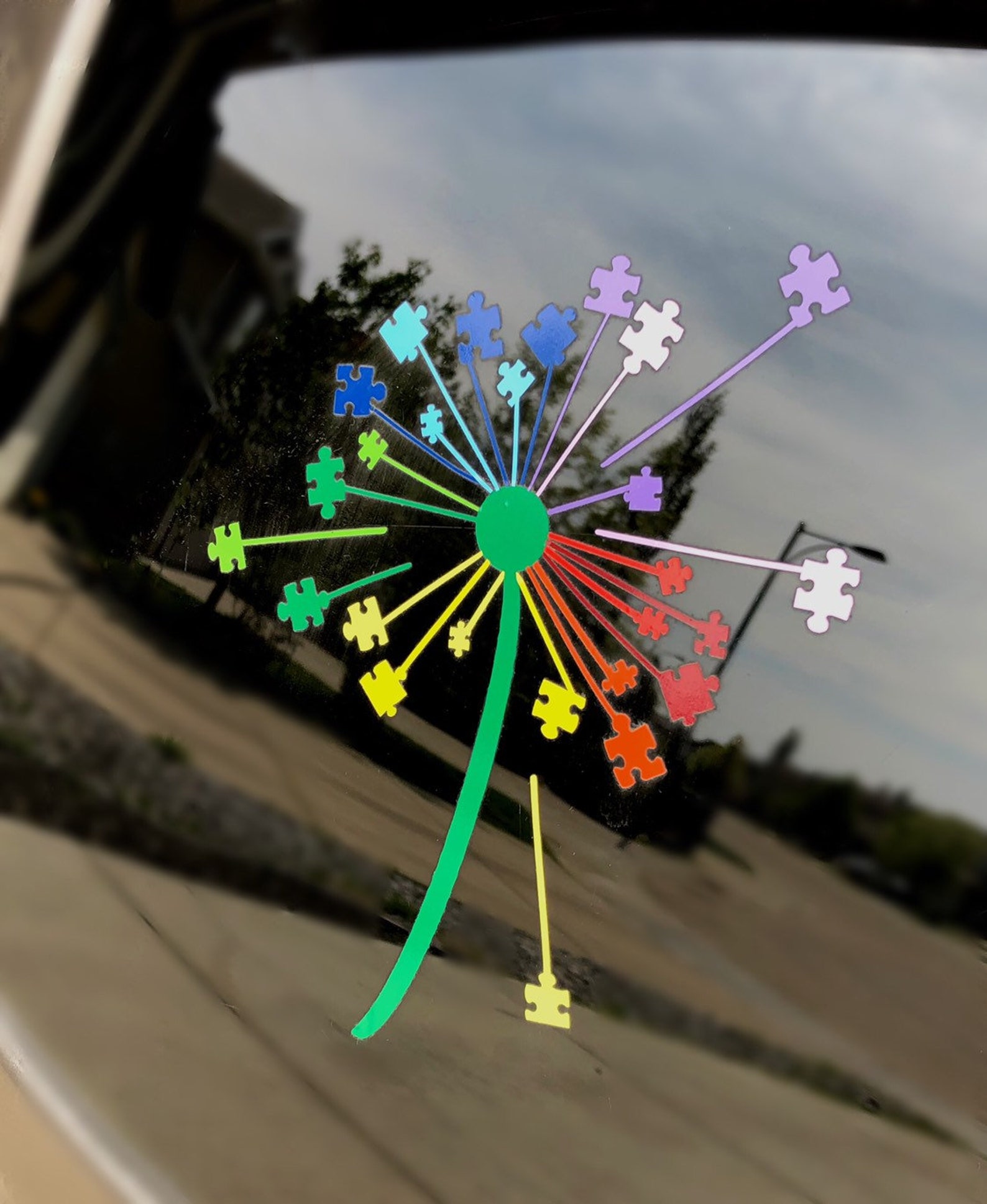 Autism Puzzle Piece Dandelion Car Decal Autism Awareness - Etsy