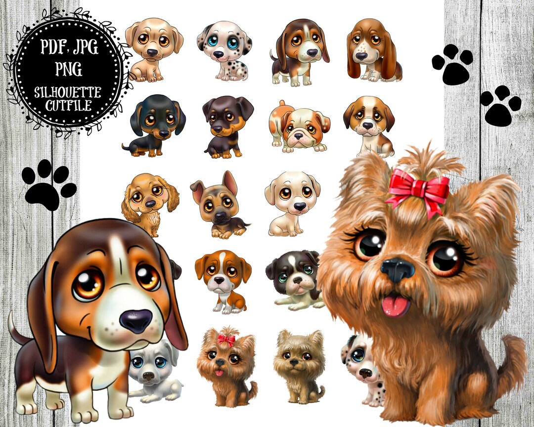Cute Puppy Printable Planner Stickers, Filofax, Happy Planner, Erin ...