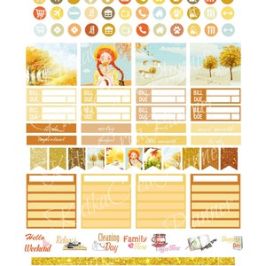 Printable September Monthly View Stickers, Planner Stickers for Erin ...