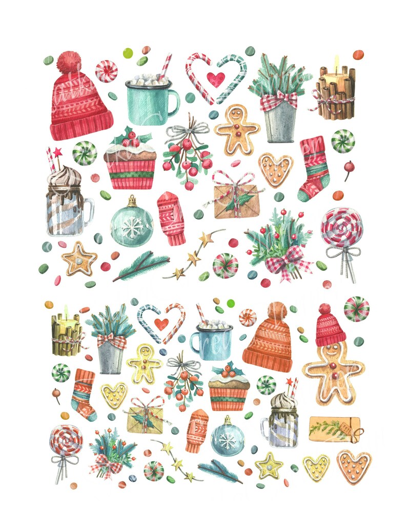 CHRISTMAS COLLECTION Printable Stickers/winter Scrapbook - Etsy