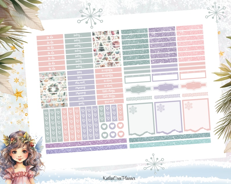 Merry Christmas Planner Stickers: Watercolor Holiday Weekly Kit ...