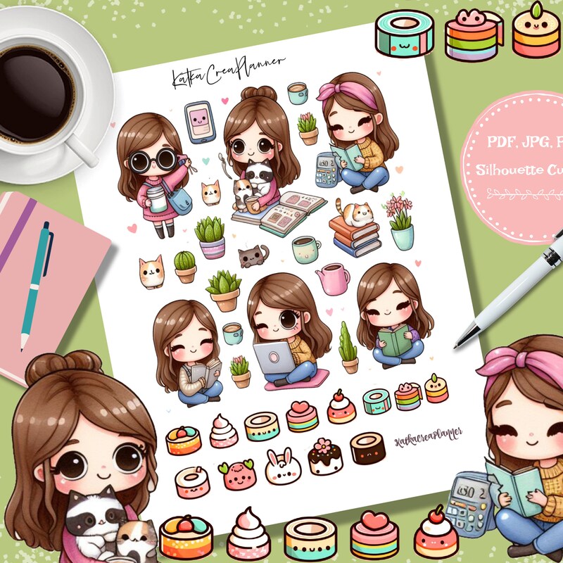 Cute Girl Stickers - Etsy