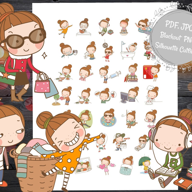 Kawaii Cute Girl Stickers - Etsy