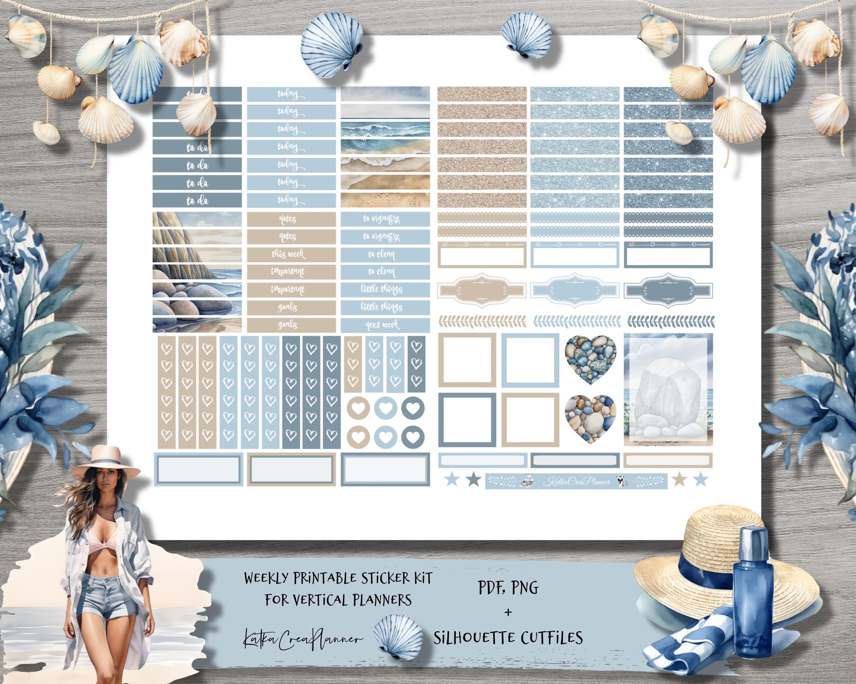 NAVY SUMMER Printable Planner Stickers for Erin Condren Planner/beach ...