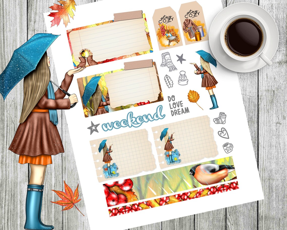 RAINY NOVEMBER Printable Journal Kit/autumn Printable Planner - Etsy