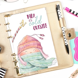 Cute Winter Girl Printable Planner Insert, Planner Divider, Planner ...