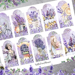 Provence Printable Tags, Lavender Digital Collage Sheet, Ephemera ...