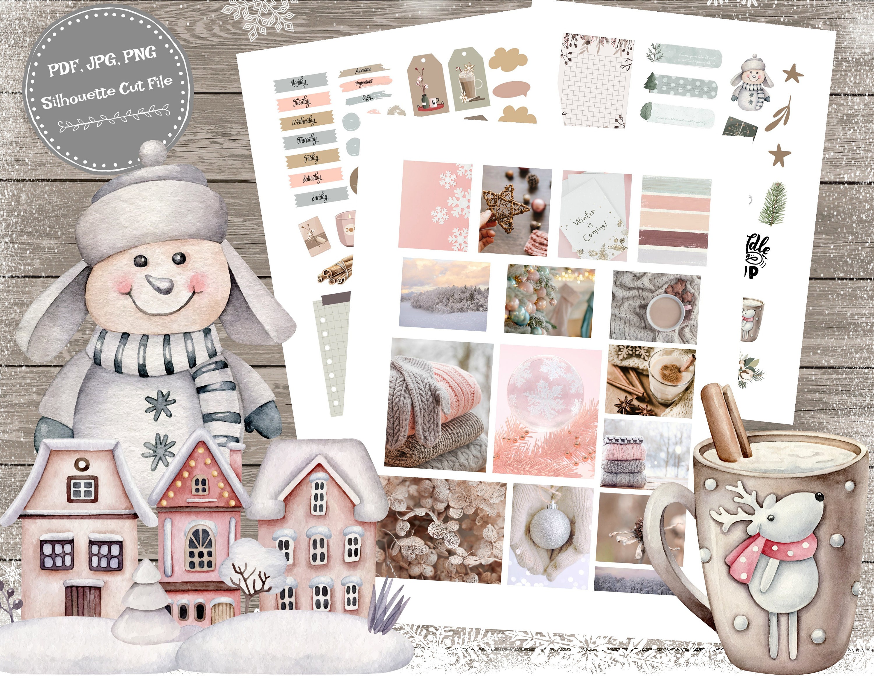 HELLO WINTER Planner Stickers/printable Bullet Journal & - Etsy